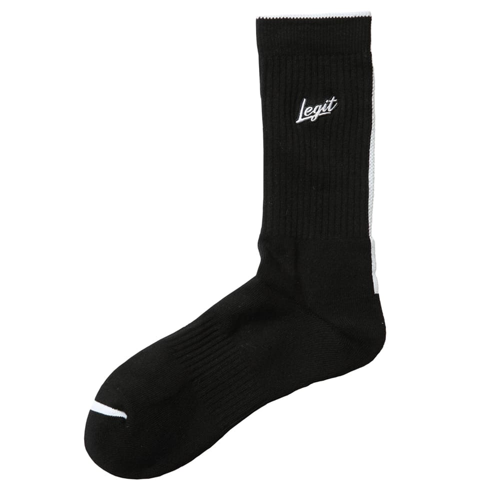 LEGIT ミドルソックス【BRUSH UP SOCKS】ブラック SO-08│バスケ用品専門店 BB KONG オンラインストア