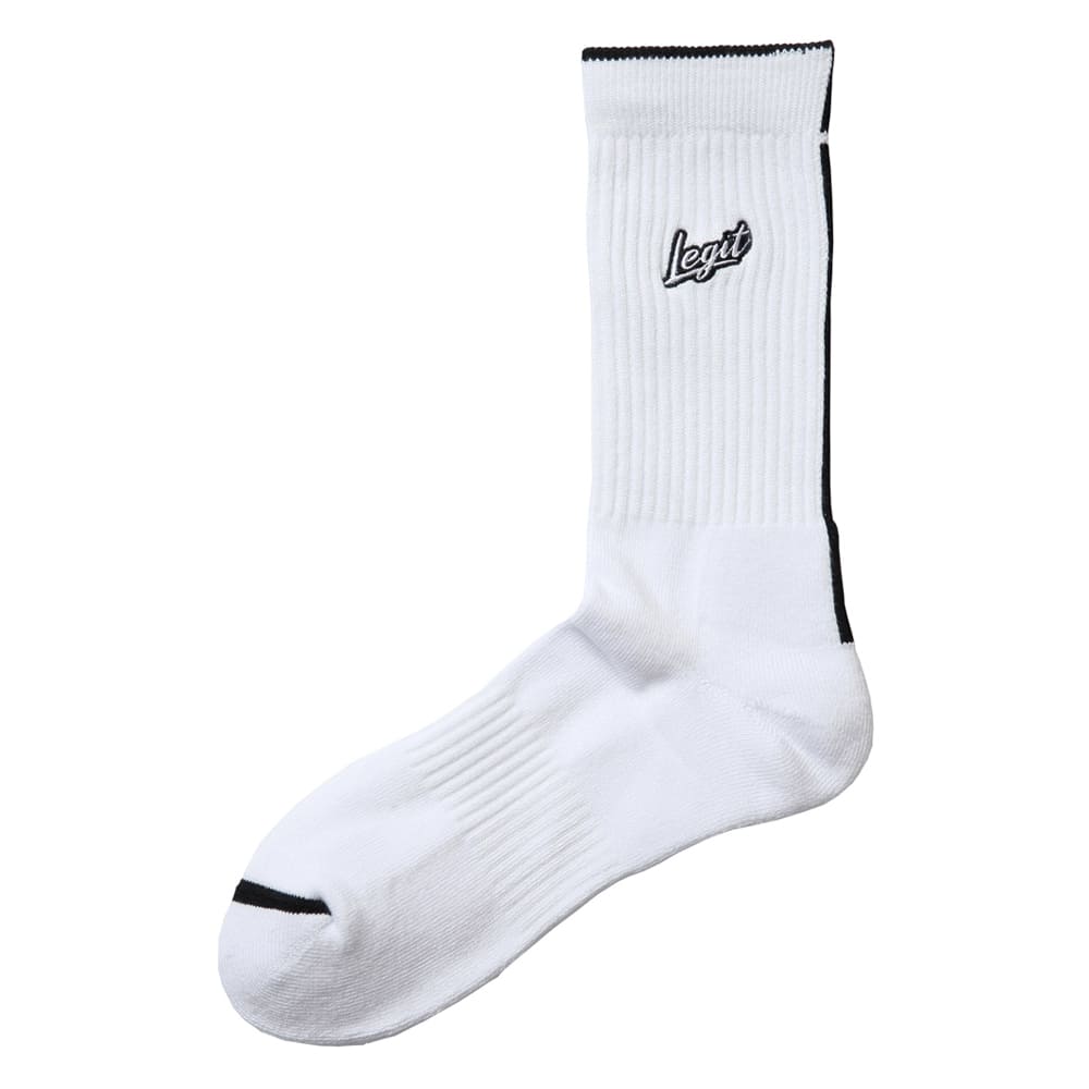 LEGIT ミドルソックス【BRUSH UP SOCKS】ホワイト SO-08│バスケ用品専門店 BB KONG オンラインストア